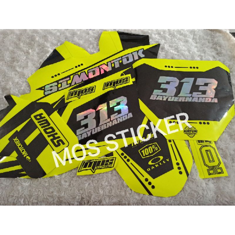 Jual Decal stabillo flou flow kombinasi chrome nama nomor stiker crf stiker klx stiker dtracker ...