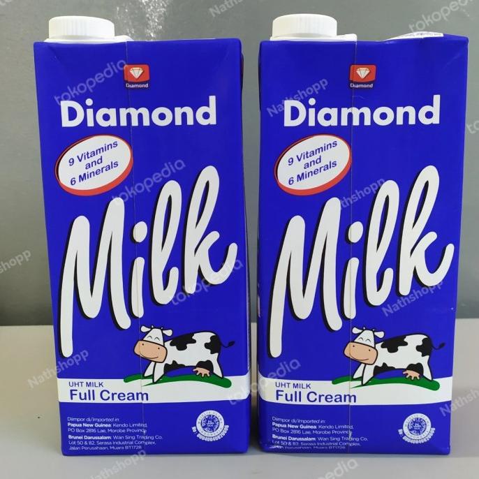 Jual Susu UHT Diamond Full Cream 1 Liter 1 Dus Karton - Khusus Gojek Grab | Shopee Indonesia