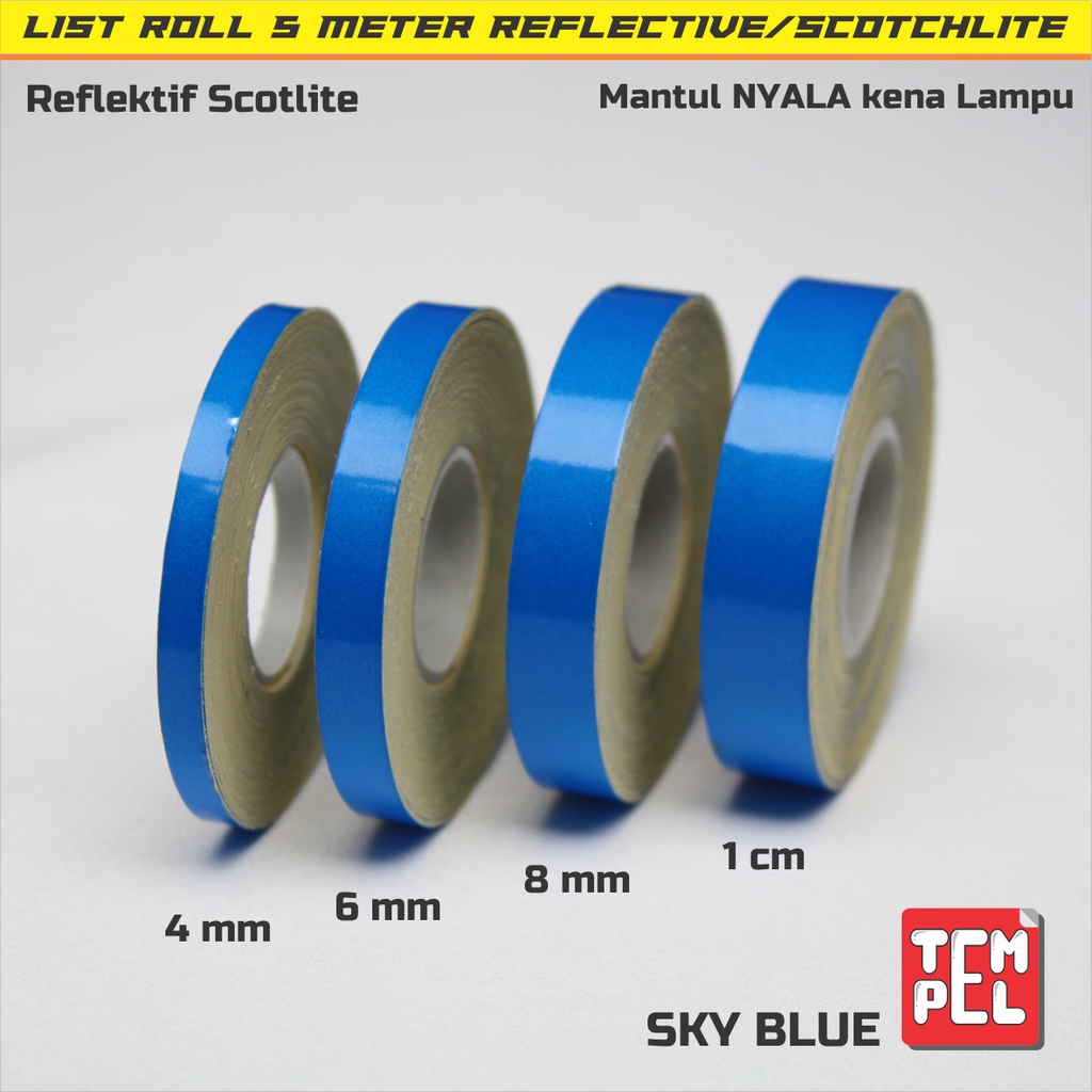 Jual STIKER List roll velg 4mm/6mm/8mm/1cm/1.5cm Reflektif Scotlite ...