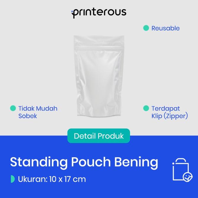 Jual PLASTIK STANDING POUCH POLOS / PLASTIK SNACK ZIPLOCK / KEMASAN ...