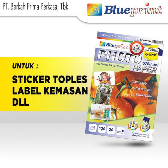 Jual Hemat Kertas Sticker / Sticker Paper Blueprint F4 120 Gsm Diskon ...