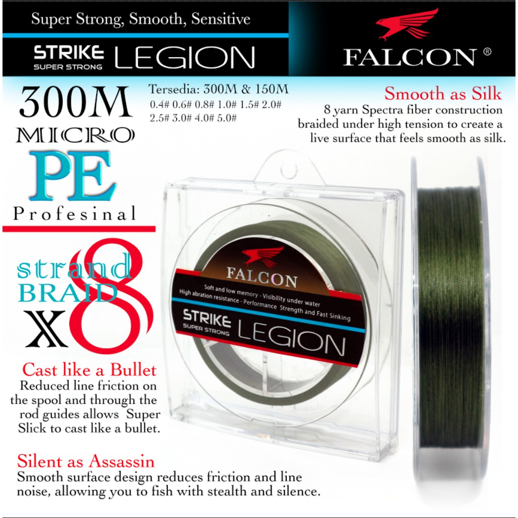 Jual Senar PE X8 Falcon LEGION 150 m sd 600 m | Shopee Indonesia