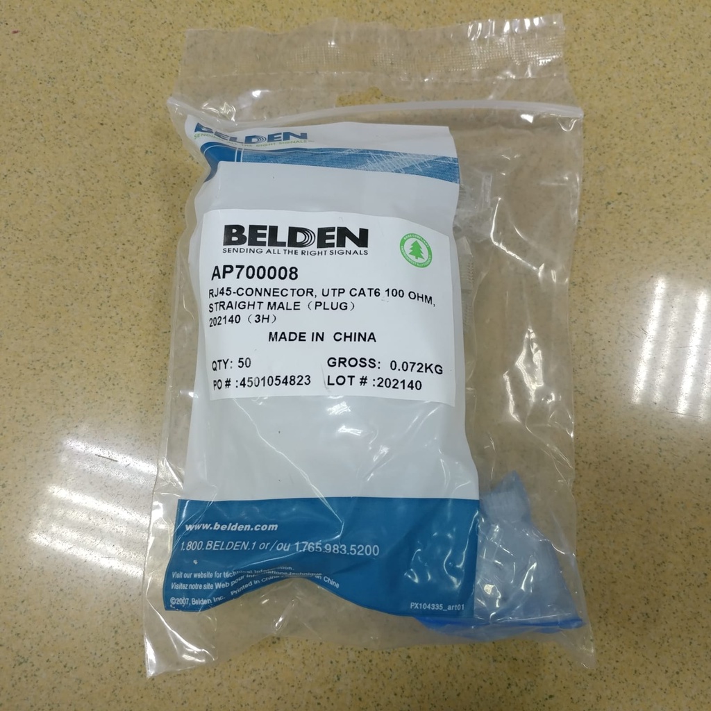 Jual BELDEN RJ45 Cat6 isi 50 pcs Original - Connector RJ45 Cat 6 Belden ...