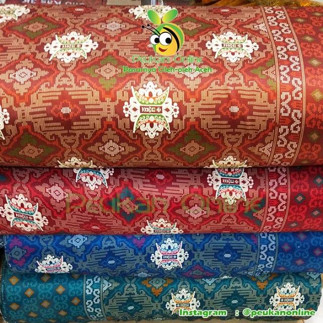 Jual Kain Motif Aceh / Bakal Baju Motif Aceh / kain semi sutra khas ...