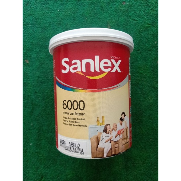 Jual Cat tembok Hitam merk Sanlex 6000 kemasan 1 kg ( W678 Super Black ...
