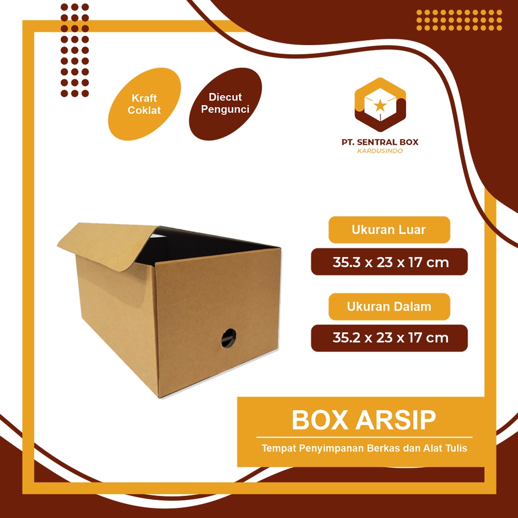 Jual BOX ARSIP/ BOX FILE Ukuran 35 x 23 x 17 cm - Kardus untuk berkas ...