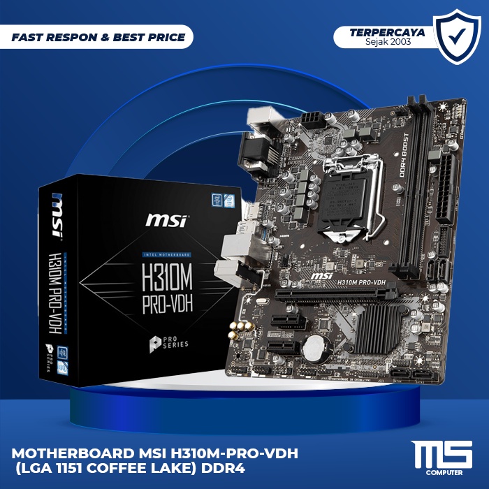 Jual Motherboard MSI H310M-PRO-VDH (LGA 1151 COFFEE LAKE) DDR4 | Shopee Indonesia