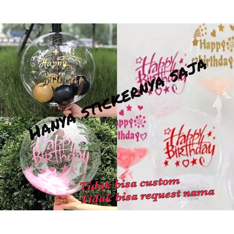 Jual Sticker Balon PVC Balon Bobo Happy birthday (TIDAK BISA REQUEST ...