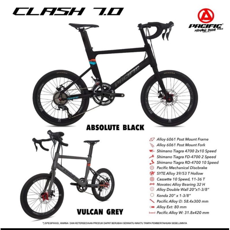 Jual Sepeda Mini Velo 20 Inch Pacific CLash 7.0 Alloy | Shopee Indonesia