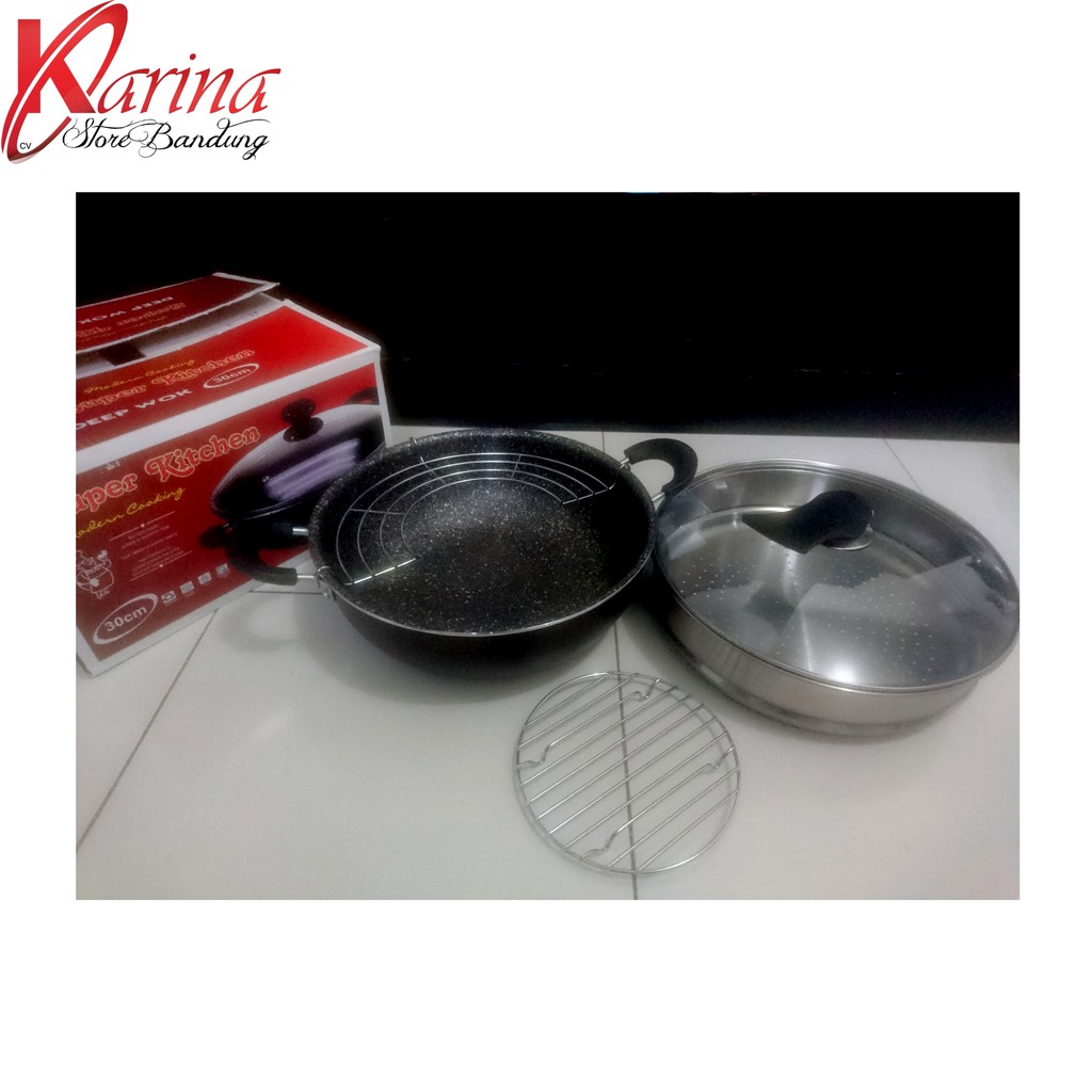 Jual Super Kitchen - Deep Wok 2 Susun 30 Cm Wajan Kuali Serba Guna ...