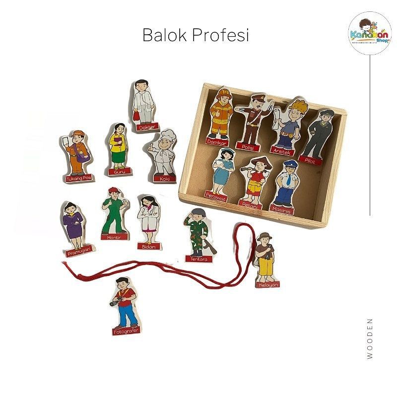 Jual Miniatur Profesi Meronce Kayu Mainan Kayu | Shopee Indonesia