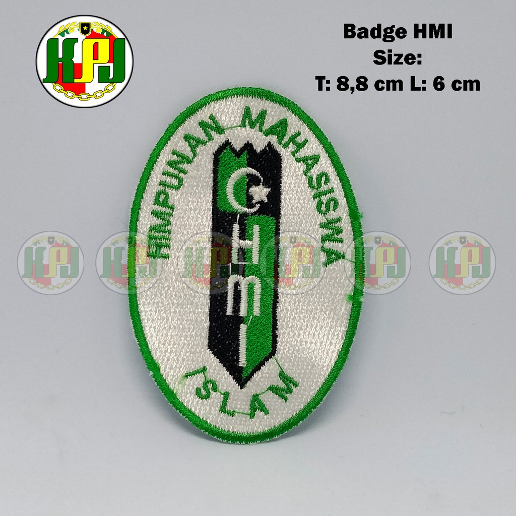 Jual Bed/badge bordir logo sekolah custom Organisasi HMI 8,8 X 6 cm ...