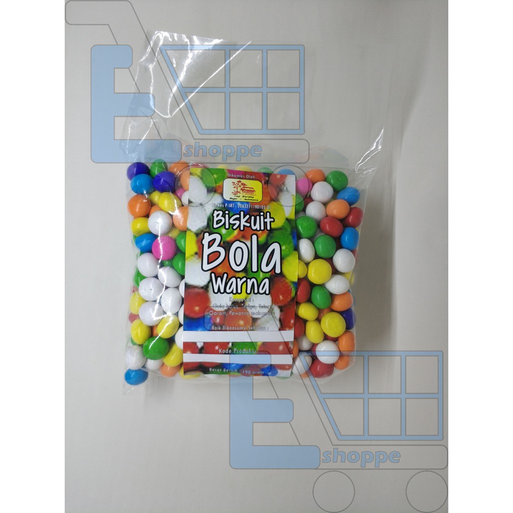 Jual Biskuit Bola Warna " Cap Warung " 190 gram Snack Makanan Ringan ...