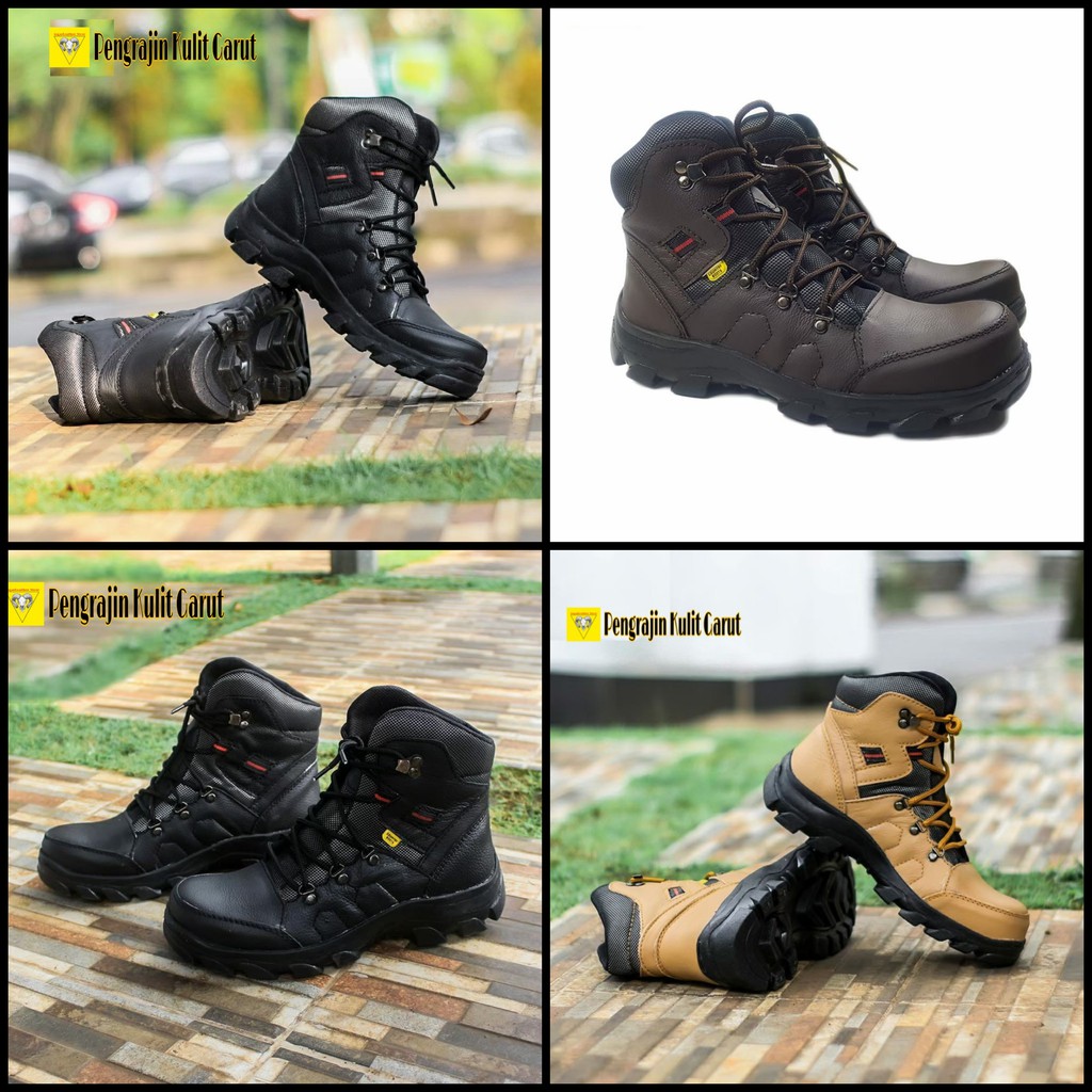 Jual Sepatu boots safety pria Country Boots proyek kerja lapangan ujung ...