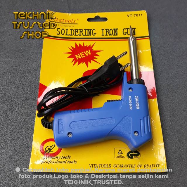Jual Soldering iron 25 sd 200w Pemanas timah patri model pistol VITATOOLS | Shopee Indonesia
