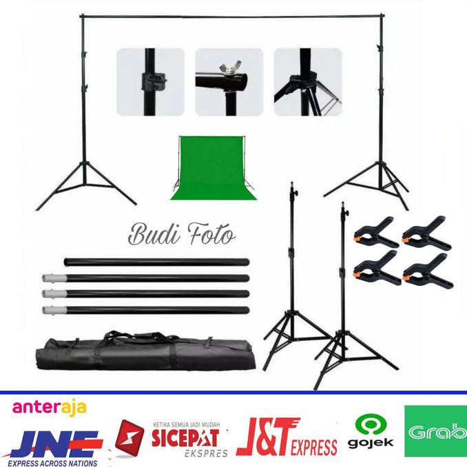 Jual Paket Stand + Background Hijau Green Screen Ukuran 2,5X3 Meter ...