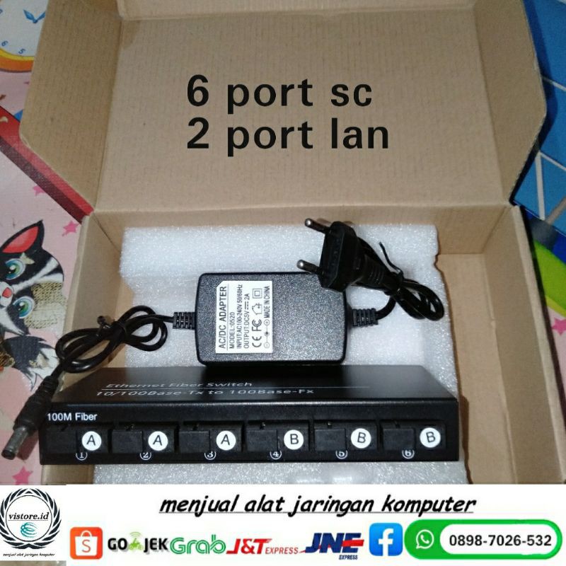 Jual Ethernet Fiber Optic Switch Media Converter 6fo 2Lan - Pasangan ...