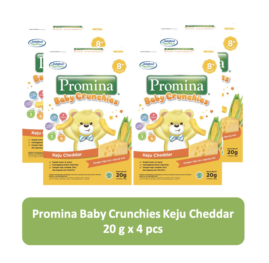 Jual Promina Baby Crunchies Keju Cheddar 20 g x4 | Shopee Indonesia