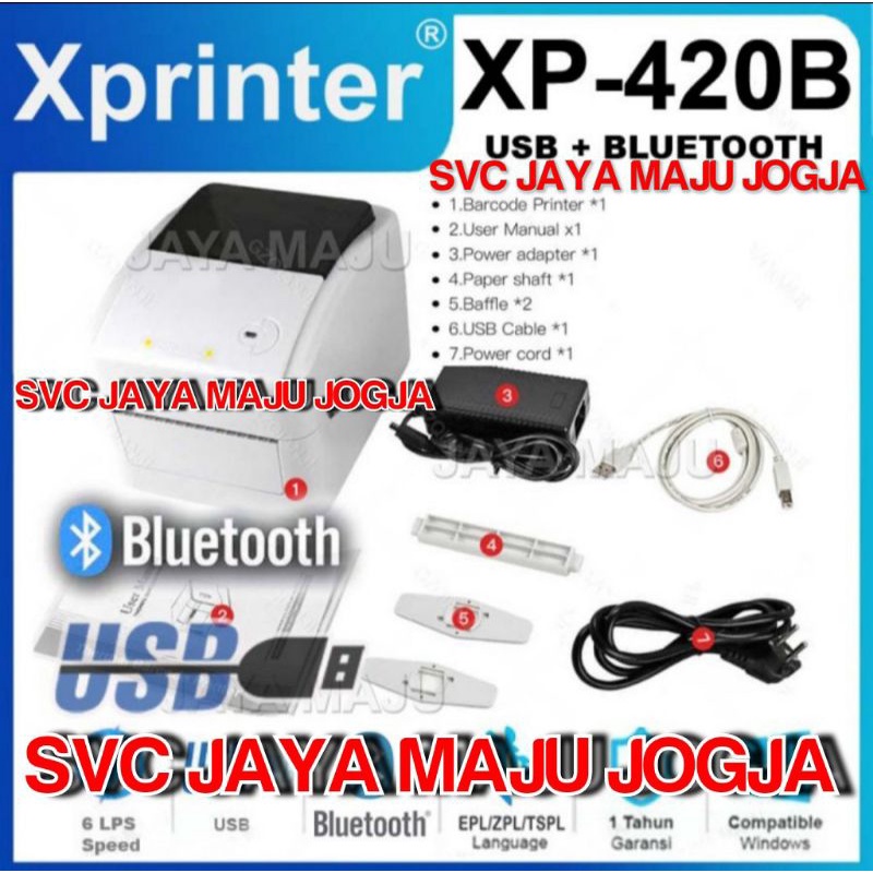 Jual XPRINTER XP 420 B + HOLDER LABEL - PUTIH - BLUETOOTH USB - 203 DPI - SPEED 152 MM/S ...