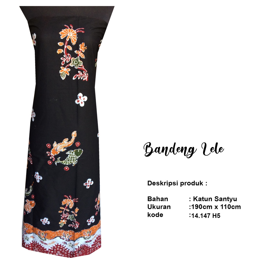Jual batik tulis bandeng lele hitam kombinasi / ciri khas batik ...