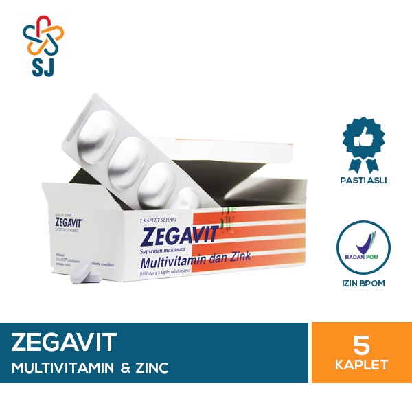Jual Zegavit Multivitamin & Zinc Strip (5 kaplet/strip) - Original ...