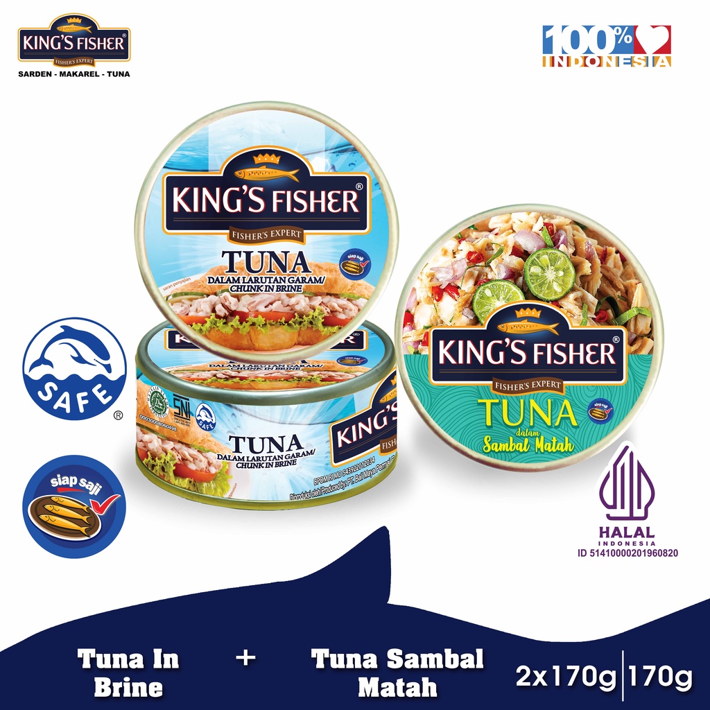 Jual Paket 3 pcs King's Fisher Tuna dalam Air Garam Tuna in Brine dan ...