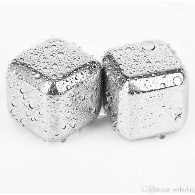 Jual Reusable Besi Stainless Ice Cube Balok Es Batu Pendingin Minuman ...