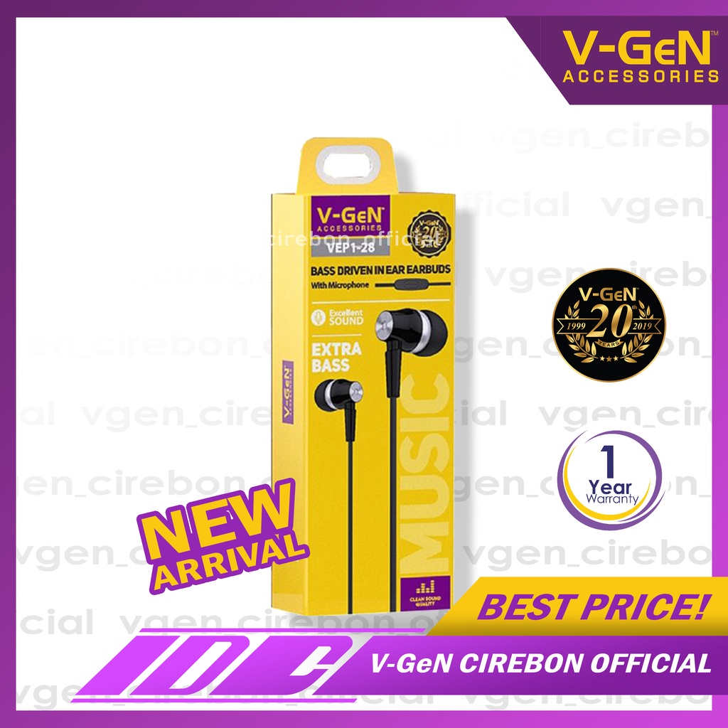 Jual Handsfree V-GeN VEP1-28 Wired Earphone Headset | Shopee Indonesia