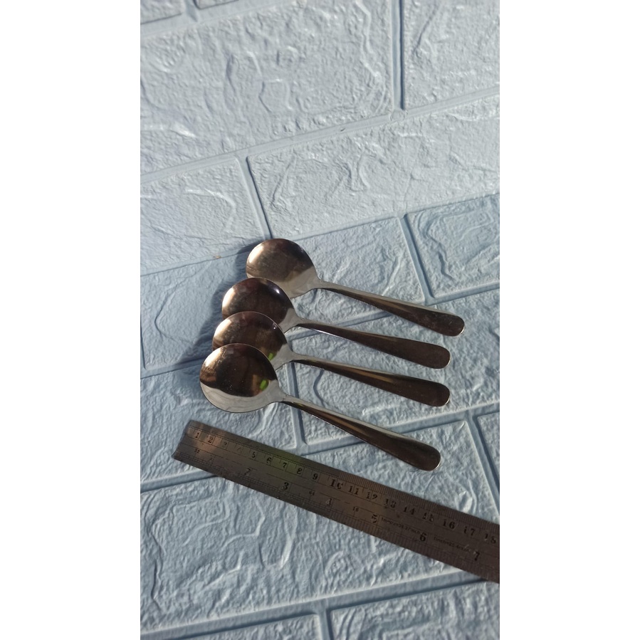 Jual Sendok Makan Bulat Stainless Steel (15cm)/ sendok korea pendek ...
