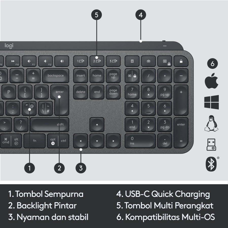 Jual Logitech MX Keys Wireless Illuminated Keyboard | Shopee Indonesia