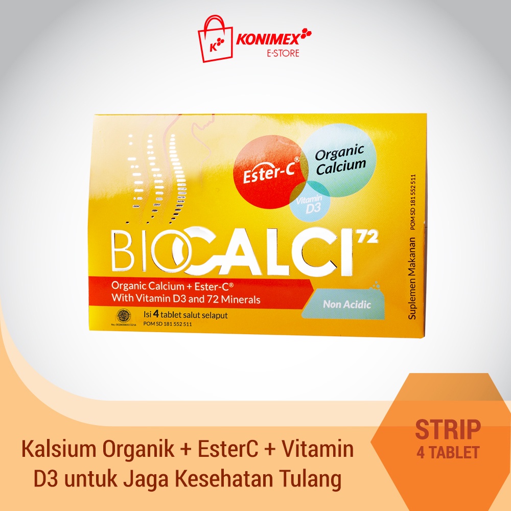Jual Biocalci-72 Suplemen Kalsium organik EsterC Vitamin D3 - 4 tablet ...