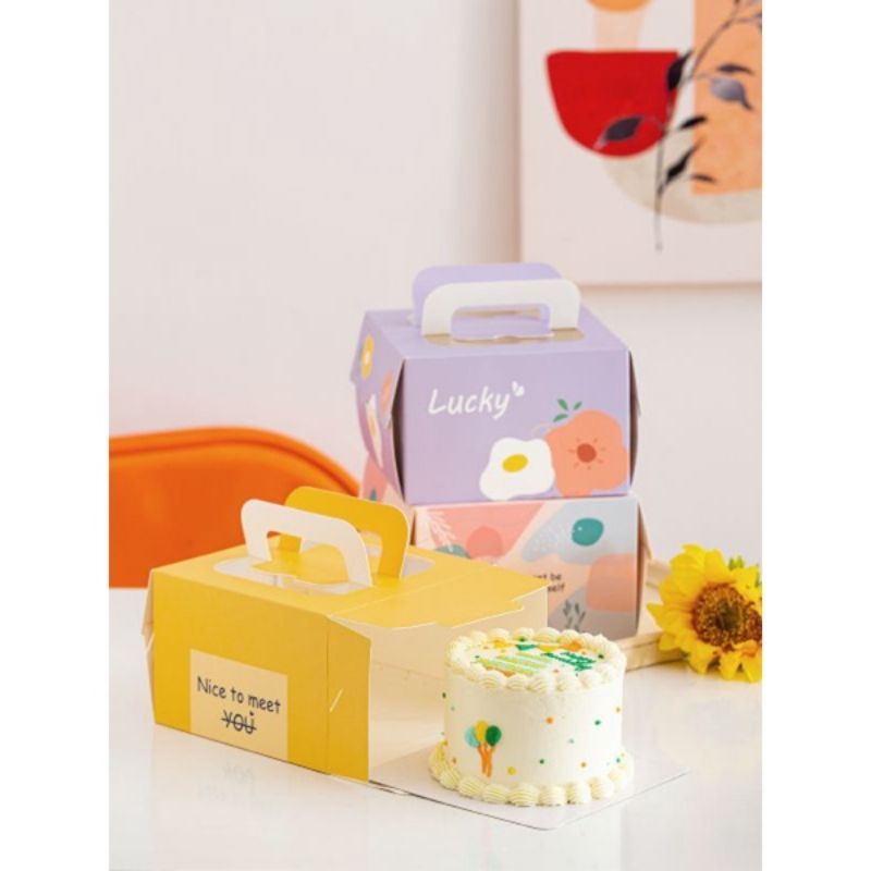 Jual KOTAK KUE TART KECIL 16x16cm KAWAII LUCU KOTAK KUE KOREAN CAKE ...