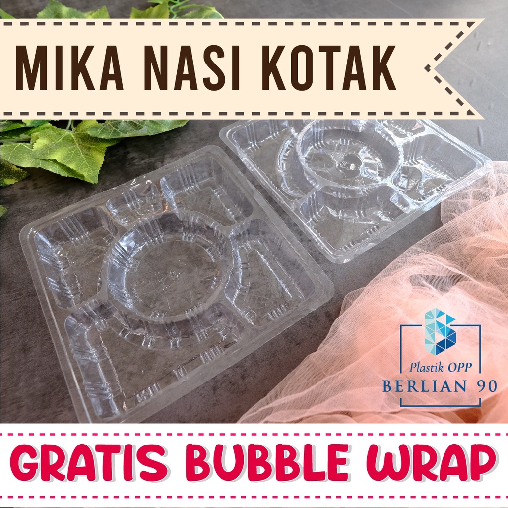 Jual Mika nasi kotak catering Plastik ukuran 18 x 18 cm Tebal / Mika ...