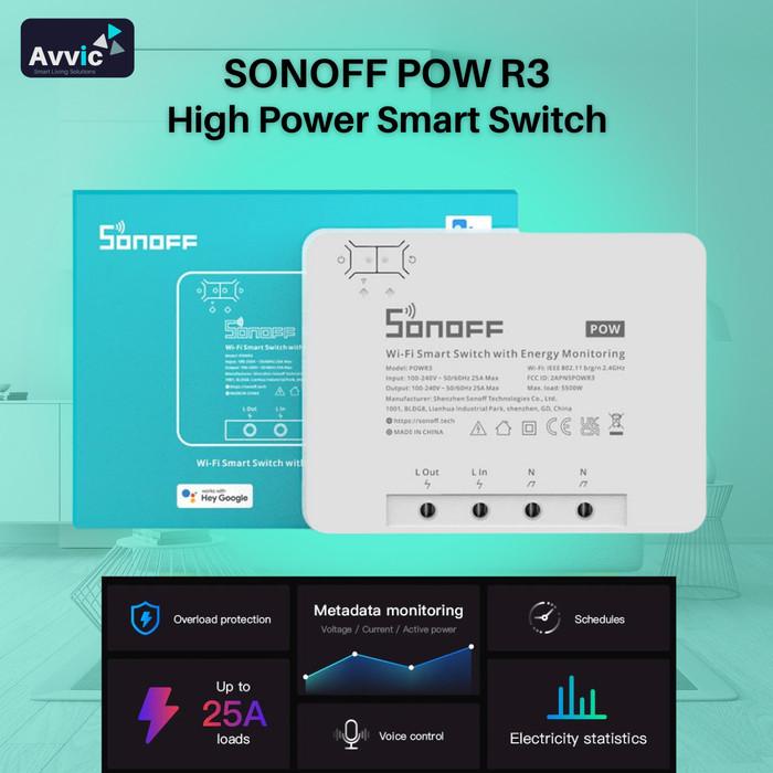 Jual Saklar Sonoff Powr3 High Power Energy Monitoring Smart Switch ...