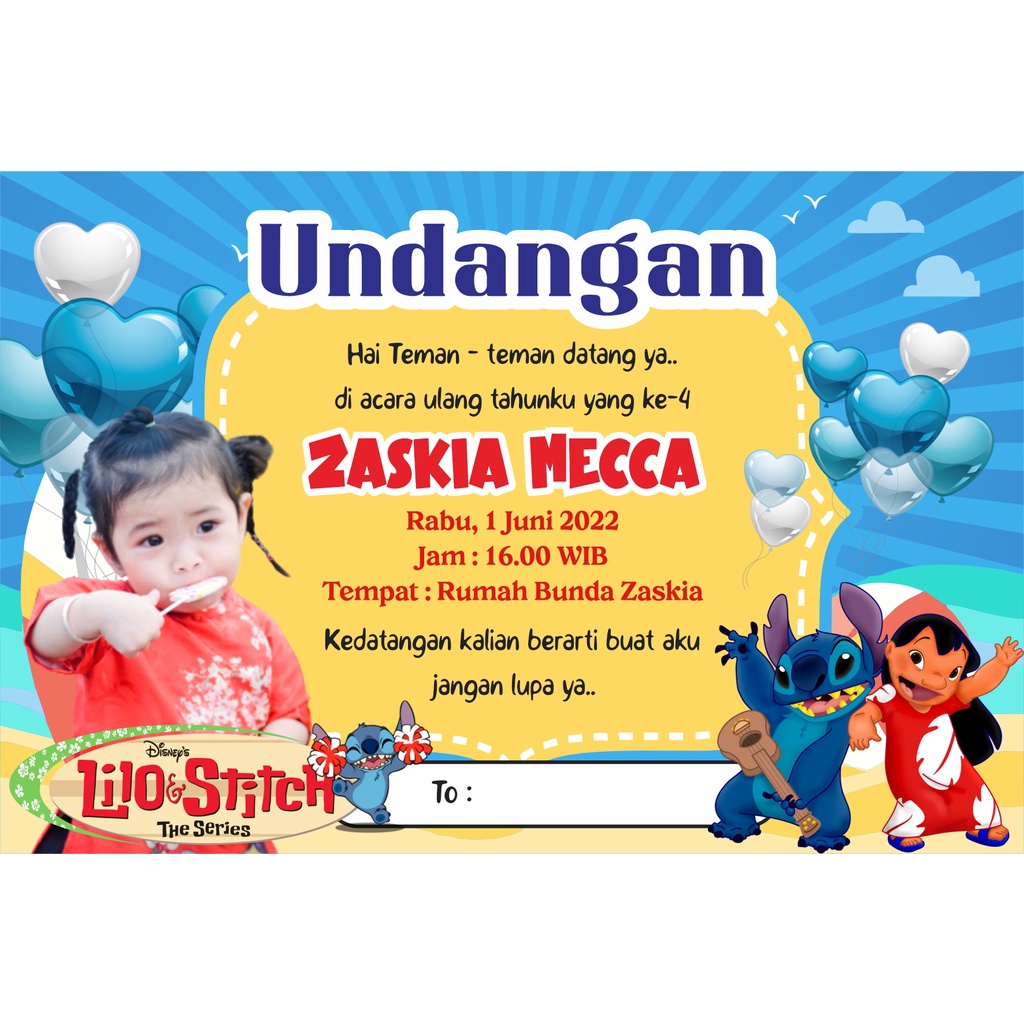 Jual KARTU UNDANGAN ULANG TAHUN ANAK CUSTOM PLASTIK GRATIS | Shopee Indonesia