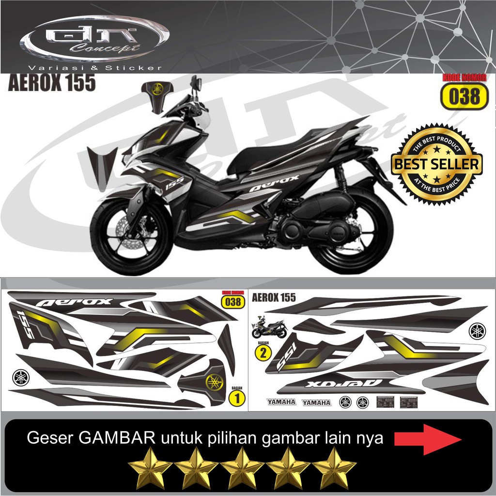 Jual Stiker Striping AEROX 155 Variasi kt / Semi Decal Stiker Motor ...