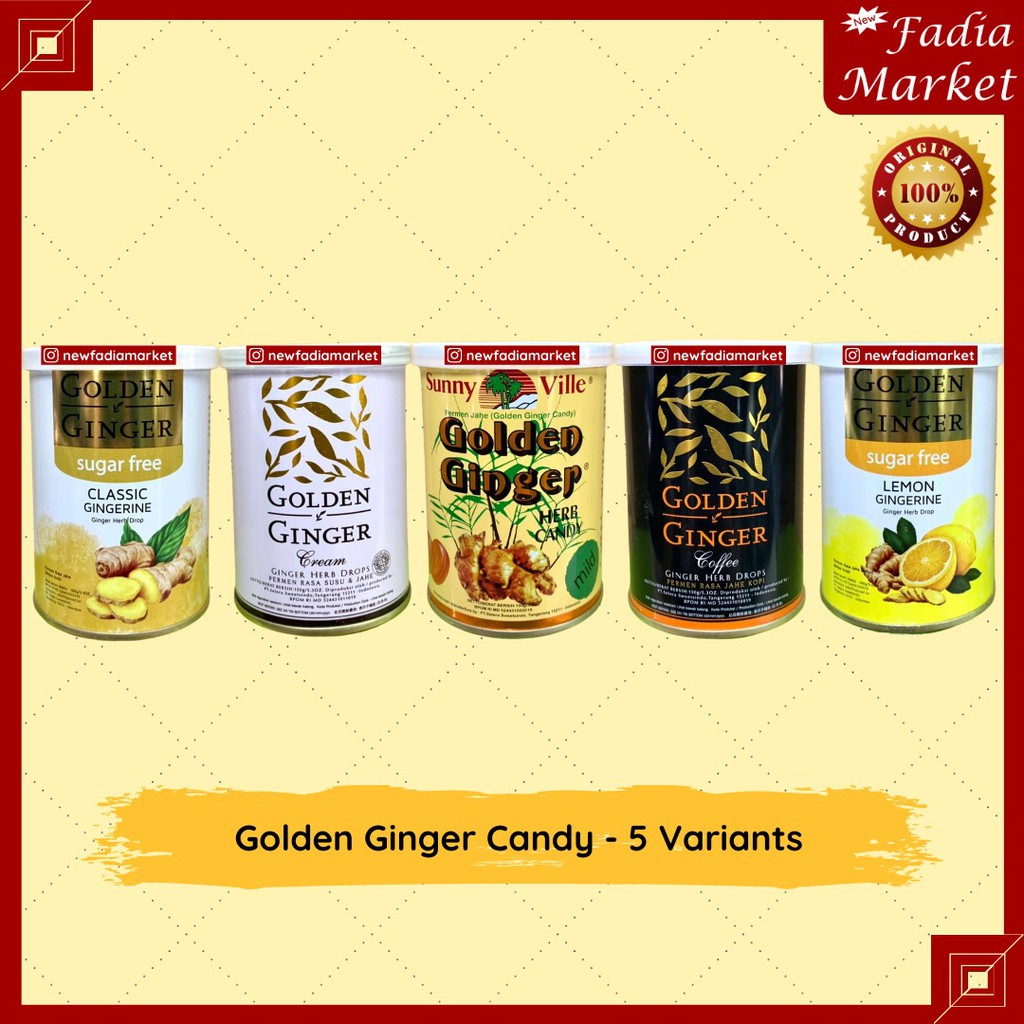 Jual Golden Ginger Candy Permen Jahe Kaleng Hot Mild Lemon Classic ...