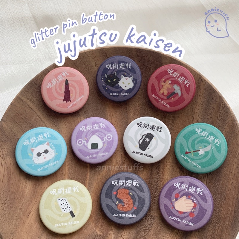 Jual Jujutsu Kaisen JJK Glitter Pin Button Badge | anniestuffs (BACA ...