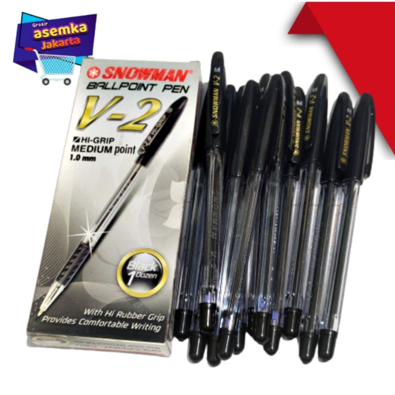 Jual Bolpen pulpen Snowman V5 ,V2 12pcs | Shopee Indonesia