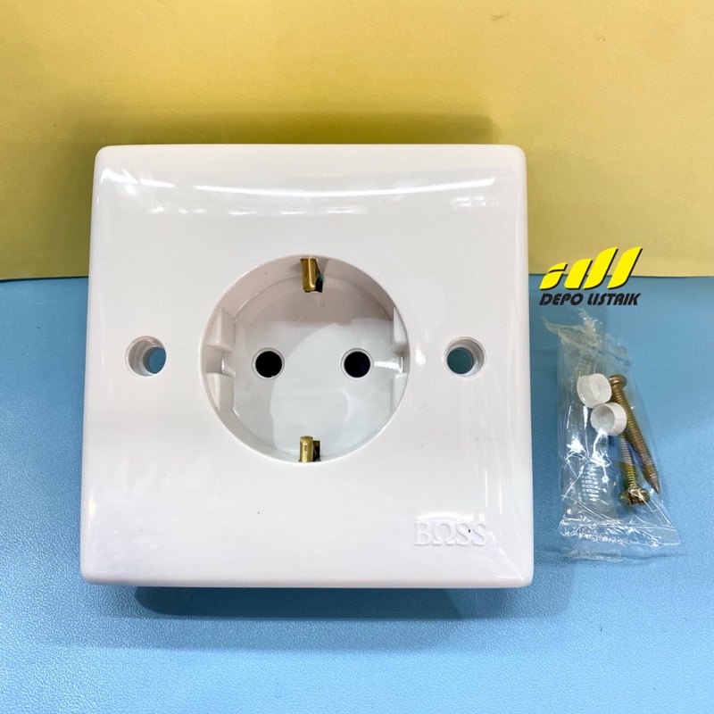 Jual Depo Listrik Boss Stop kontak B426/16S / Schuko socket outlet ...