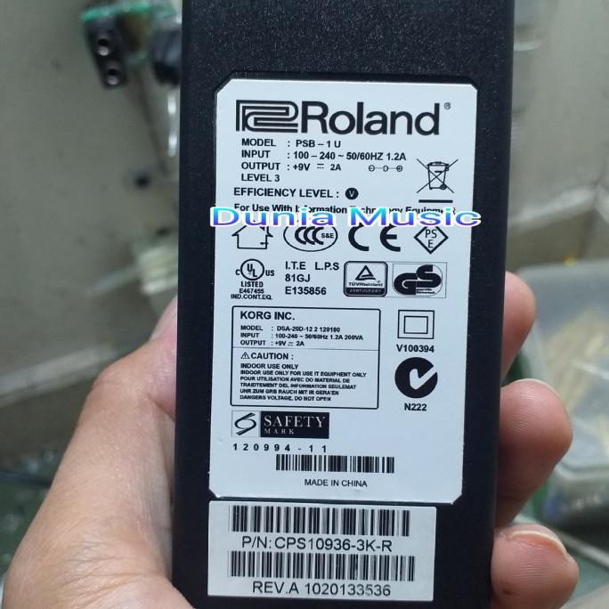 Jual AC adaptor ROLAND KEYBOARD DC 9v Pengganti dari tipe PSB-120 & PSB ...