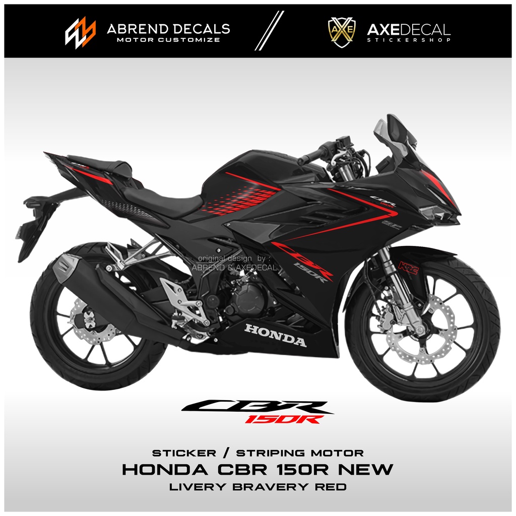 Jual DECAL STRIPING HONDA NEW CBR 150R BRAVERY RED / STIKER MOTOR CBR ...