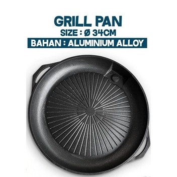 Jual SOLID Panci Panggang Grill Pan Korean BBQ Bulat SL 3401FP | Shopee ...