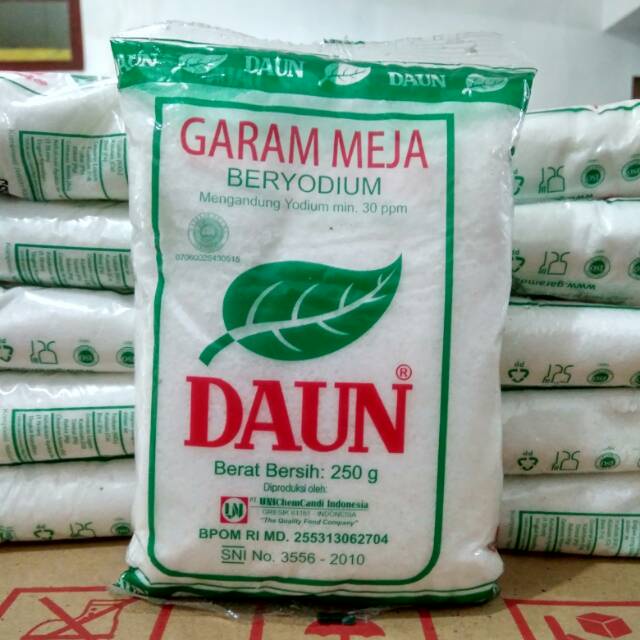 Jual Garam meja Beryodium Cap Daun 250 gram | Shopee Indonesia