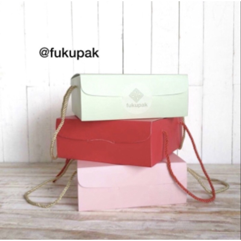Jual Kotak Kue Handle Tali (10 pcs) dus tali box kue cake toples ...
