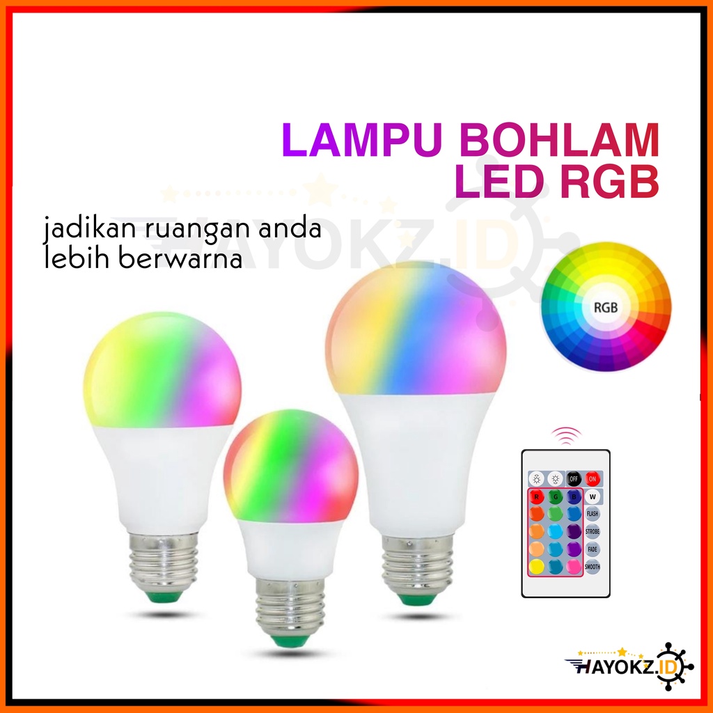 Jual Lampu Bohlam LED RGB RGBW 16 Warna Bulb Fitting E27 Dimmable Free ...