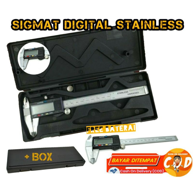 Jual alat ukur jangka sorong sigmat digital kaliper sketmat jangka sorong digital stainless ...