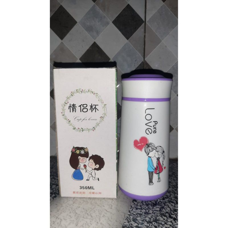 Jual BOTOL MINUM / BOTOL KACA MOTIF PURE LOVE 350ml + BOX | Shopee ...
