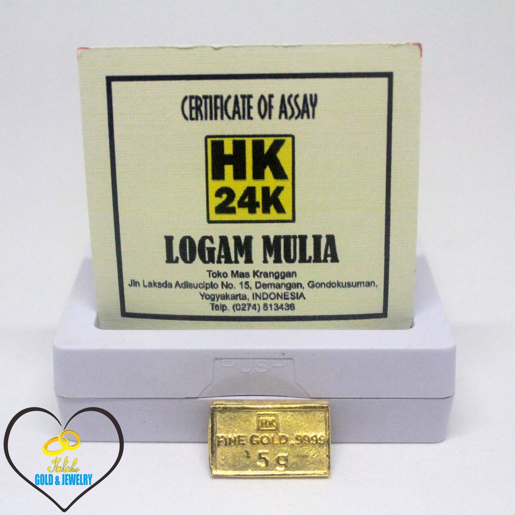 Jual Emas Batangan HK Logam Mulia 24K Gold Bar Gold Fine Gold 5 Gram ...