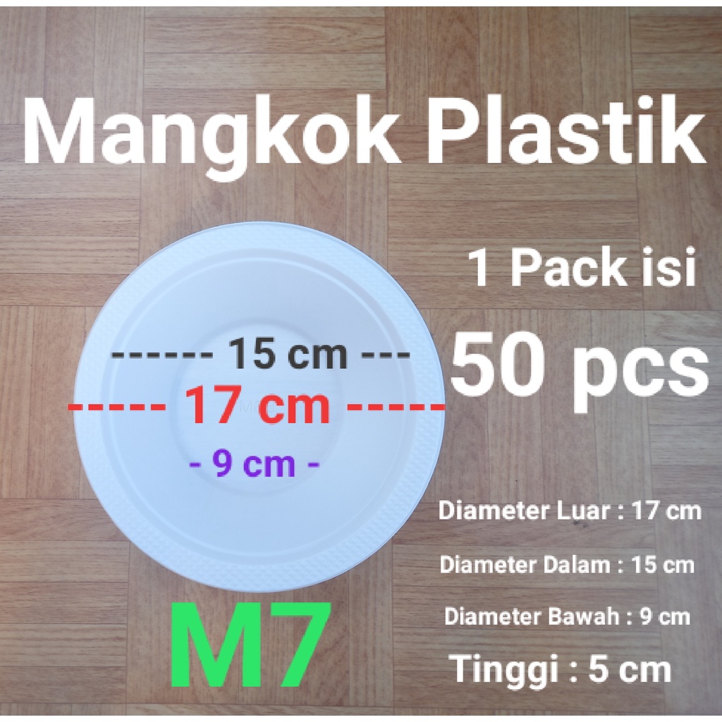 Jual Mangkok Plastik M7 ( Ukuran Besar ) 1 pack isi 50 pcs | Shopee ...